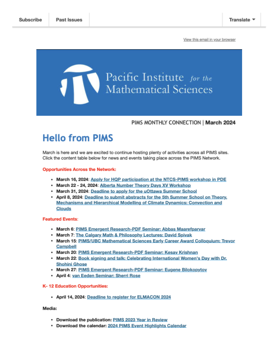 PIMS Connection March 2024 | PIMS - Pacific Institute for the ...